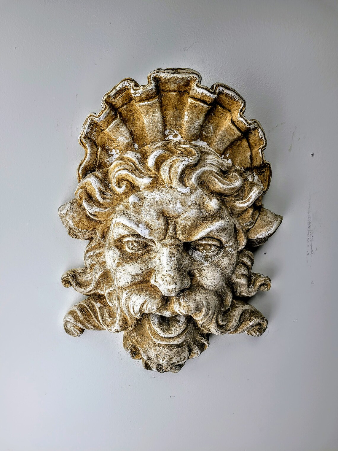 Distressed Neptune Face Wall Plaque Home Garden Decor - Etsy