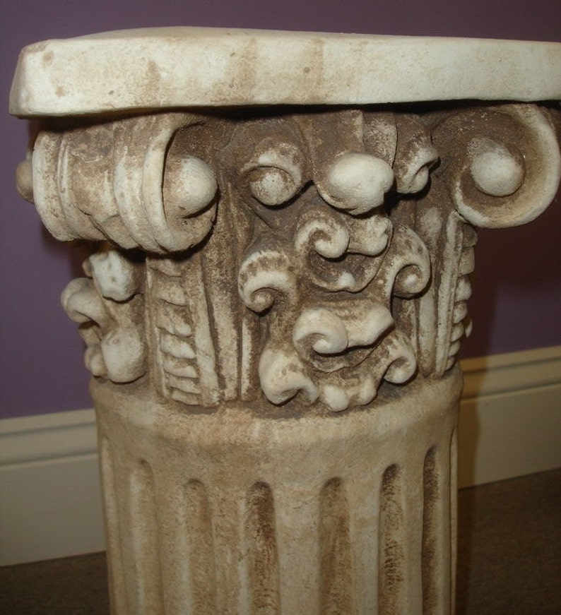 Classic Greek Roman Ornate Column Pedestal Ionic Fluted Home Decor 16 ...