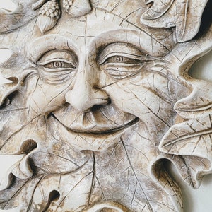 Acorn Leaf Man Face Mythical Wall Decor Greenman Sculpture - Etsy