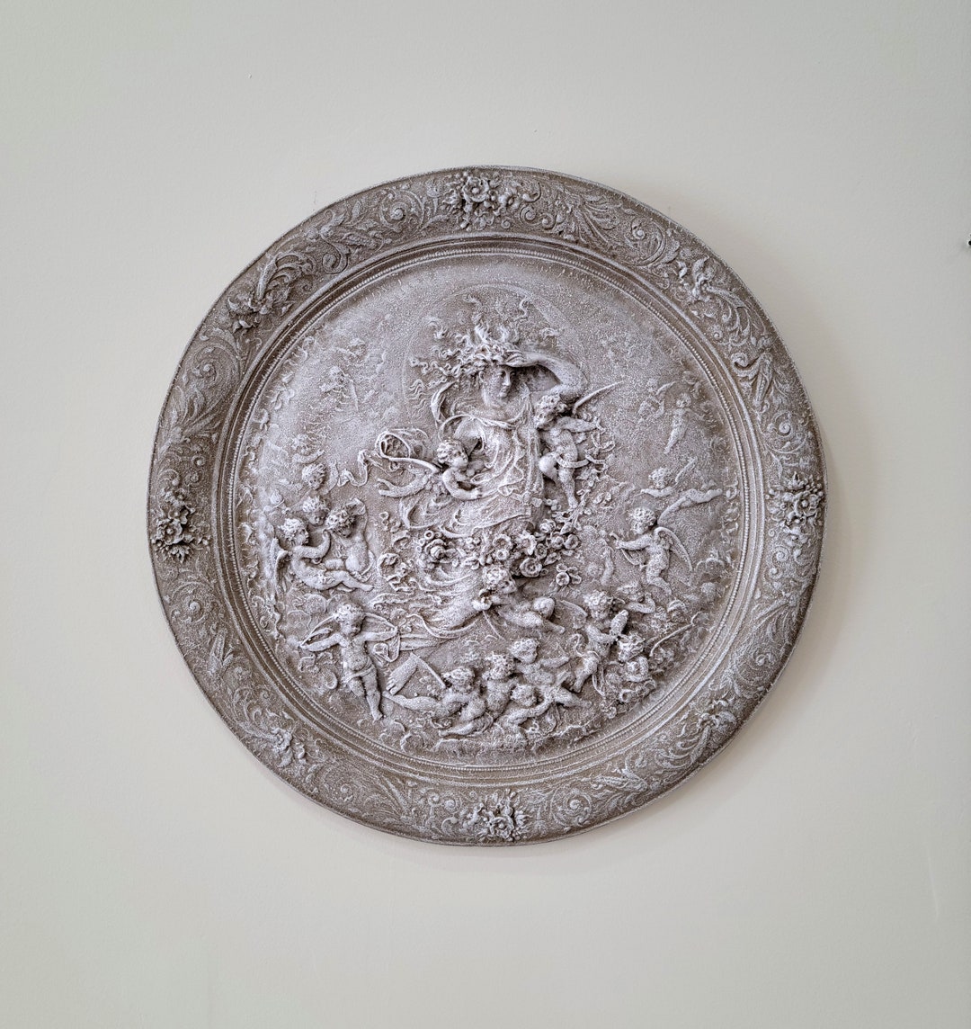 23" Bas Relief Cherubs and Angels Wall Plaque - Etsy