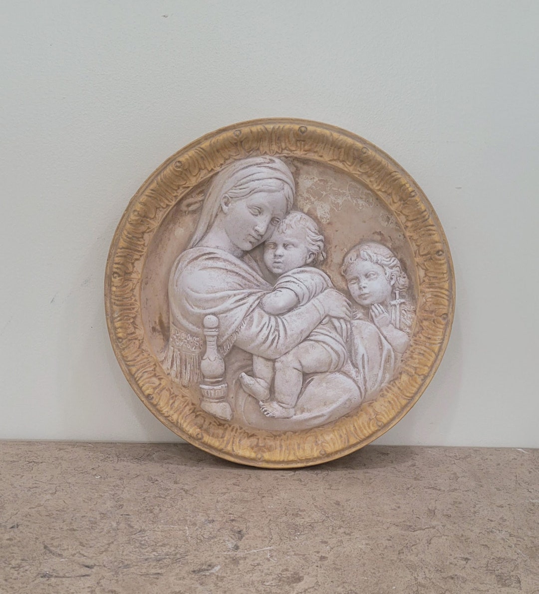 Large Antique 18" Mary and Jesus Vintage Wall Sculpture - Etsy