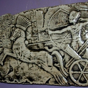 Ancient Egyptian Pharaoh King Ramses II on Chariot Wall Plaque ...