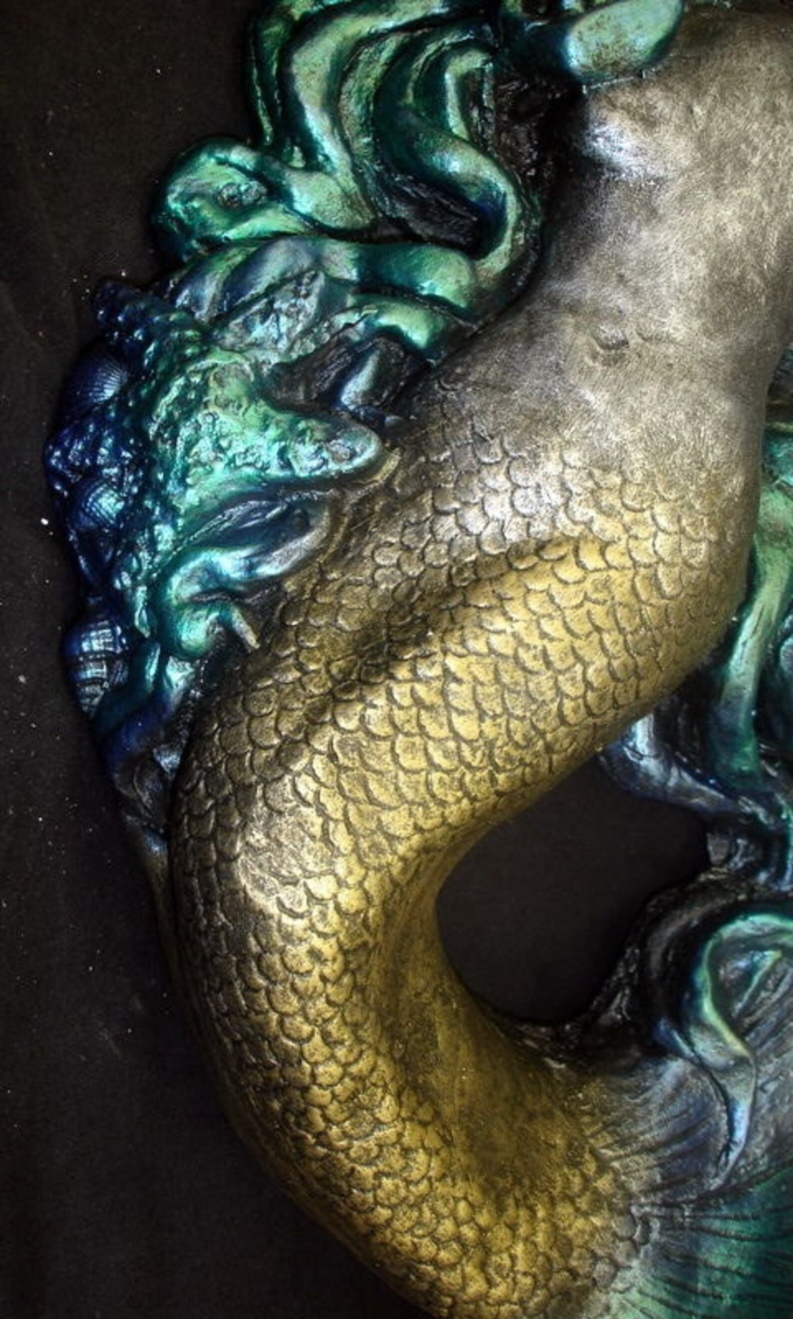 Large Mermaid Wall Plaque Home Sculpture Decor Multicolor | Etsy