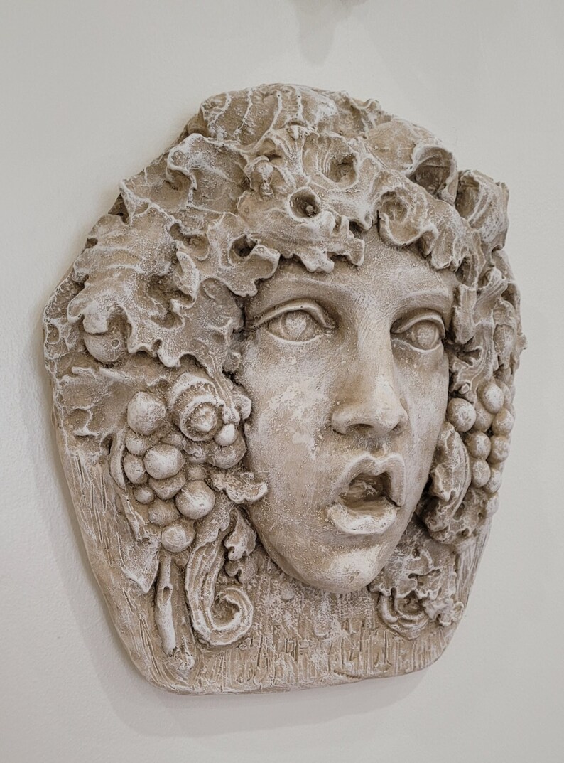 Bacchus Face Wall Plaque Architectural Accent Vintage - Etsy