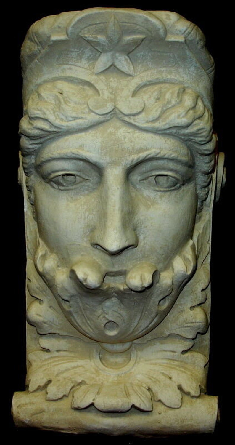 Star Lady Head Corbel Vintage Reproduction Architectural King Face Head ...