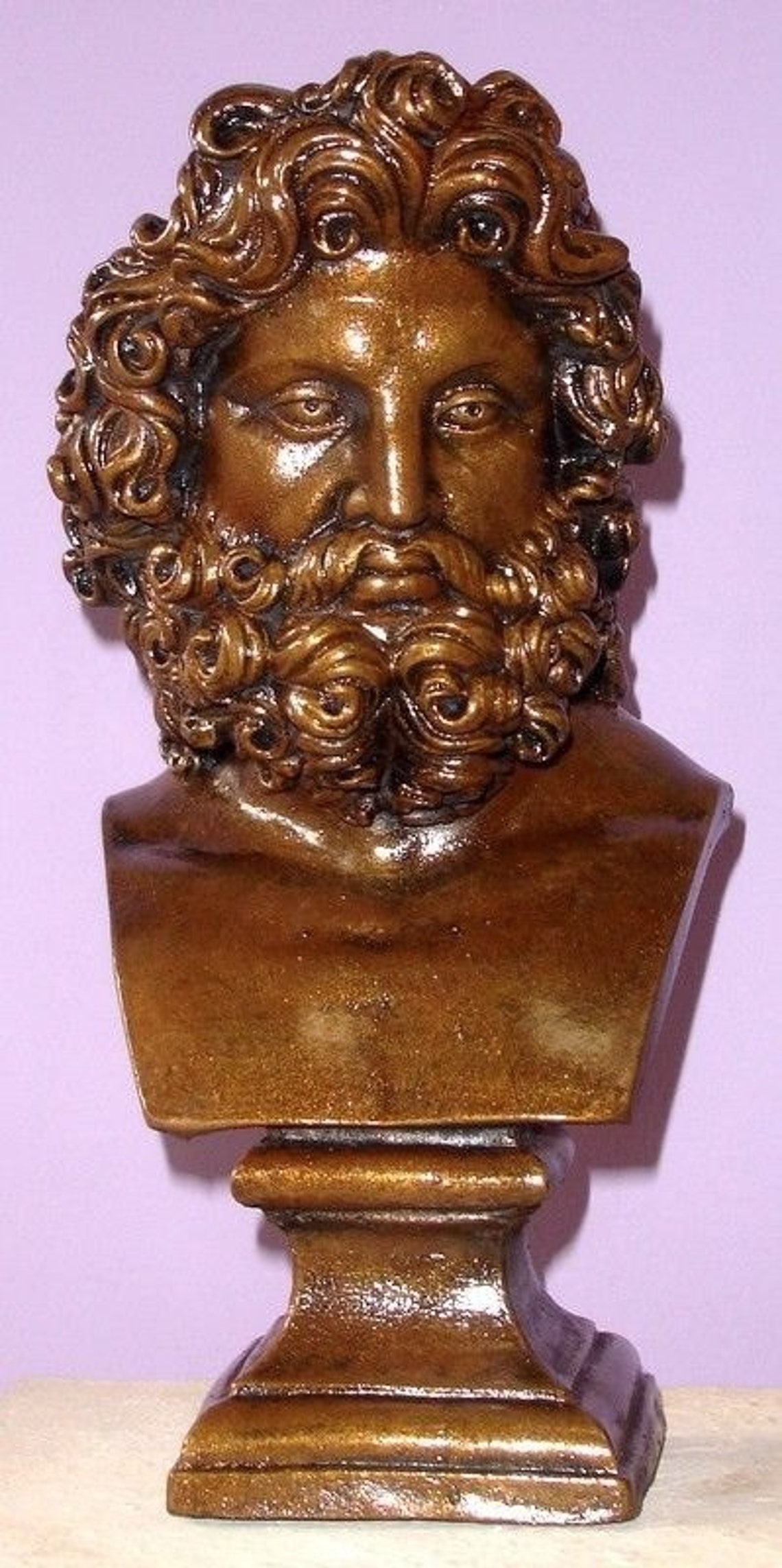 Greek Roman Art Zeus Bust Home Decor Sculpture Statue Antique | Etsy