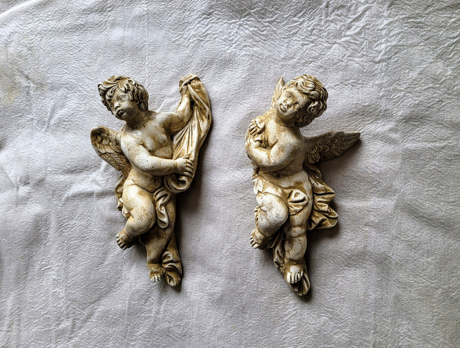 Flying Angels Cherubs With Wings Pair Wall Plaques 21044 - Etsy