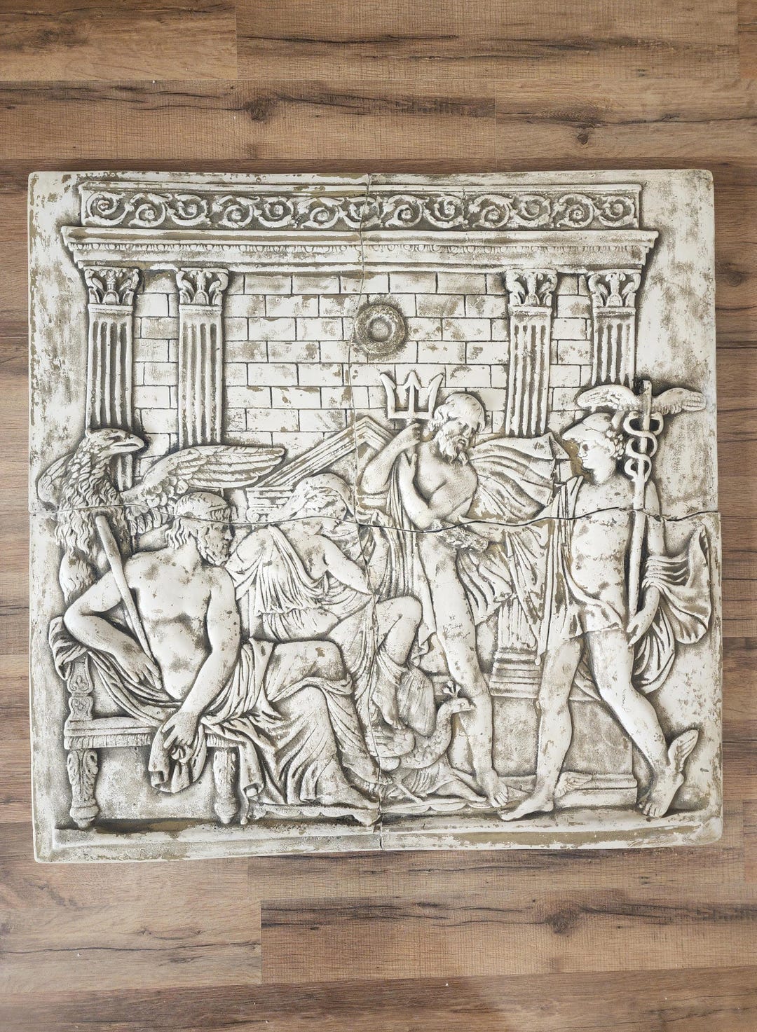 19th Century French Reproduction Neoclassical Plaster Wall Relief Four ...
