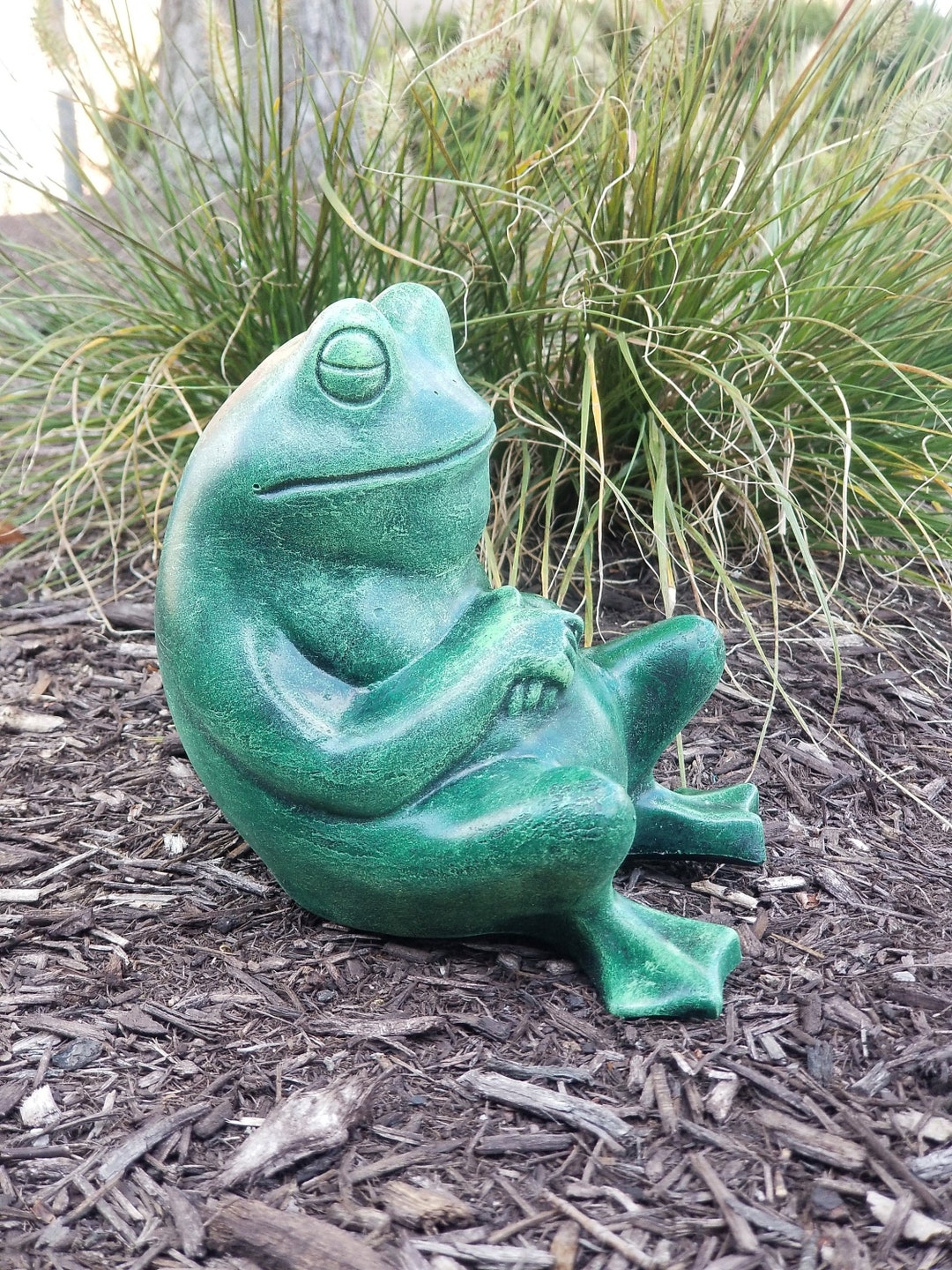 Sitting Vintage Frog Sculpture Home Garden Decor Art Statue - Etsy