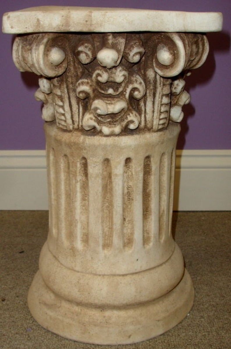 Classic Greek Roman Ornate Column Pedestal Ionic Fluted Home Decor 16 ...