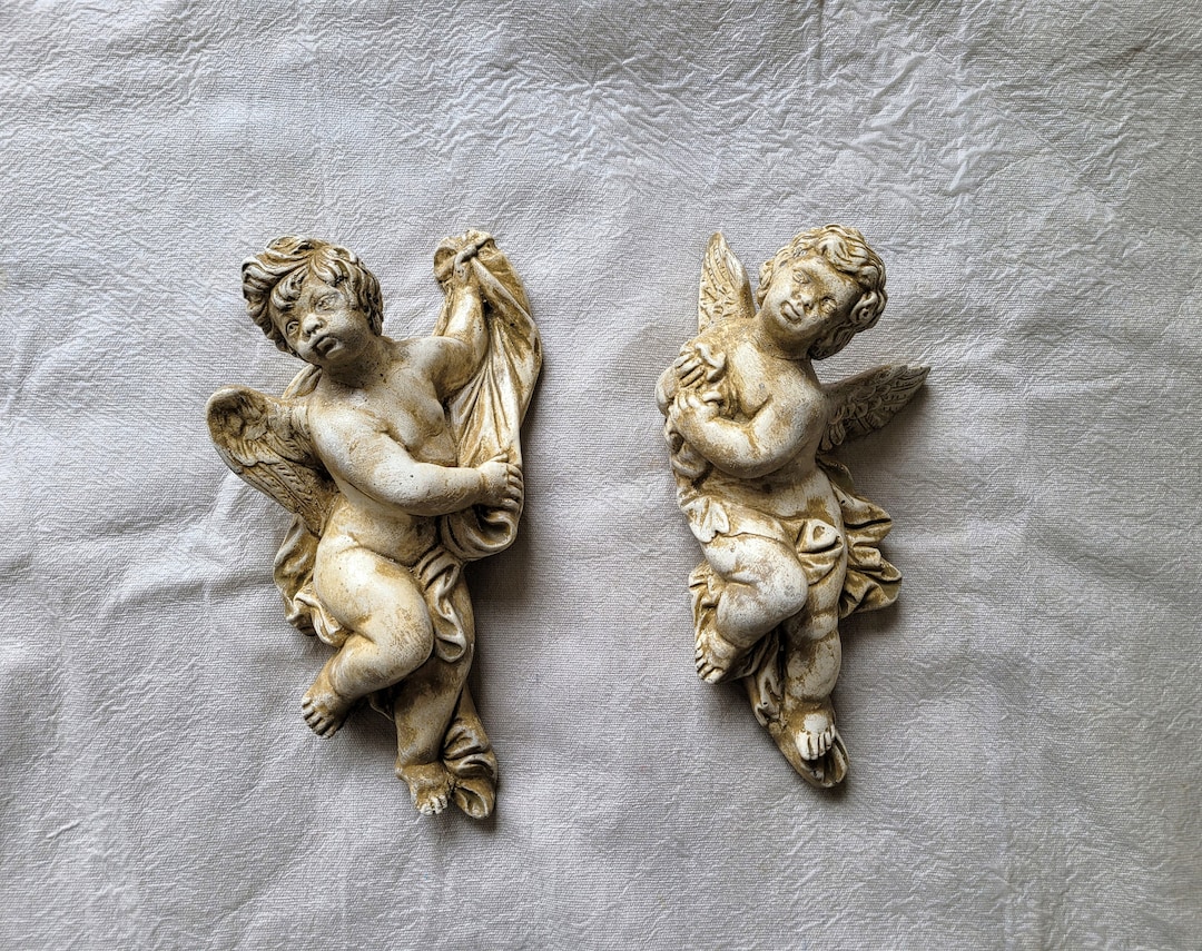 Flying Angels Cherubs With Wings Pair Wall Plaques #21044 - Etsy