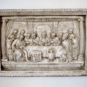 Vintage Large 3D Framed Last Supper Relief Wall Sculpture - Etsy