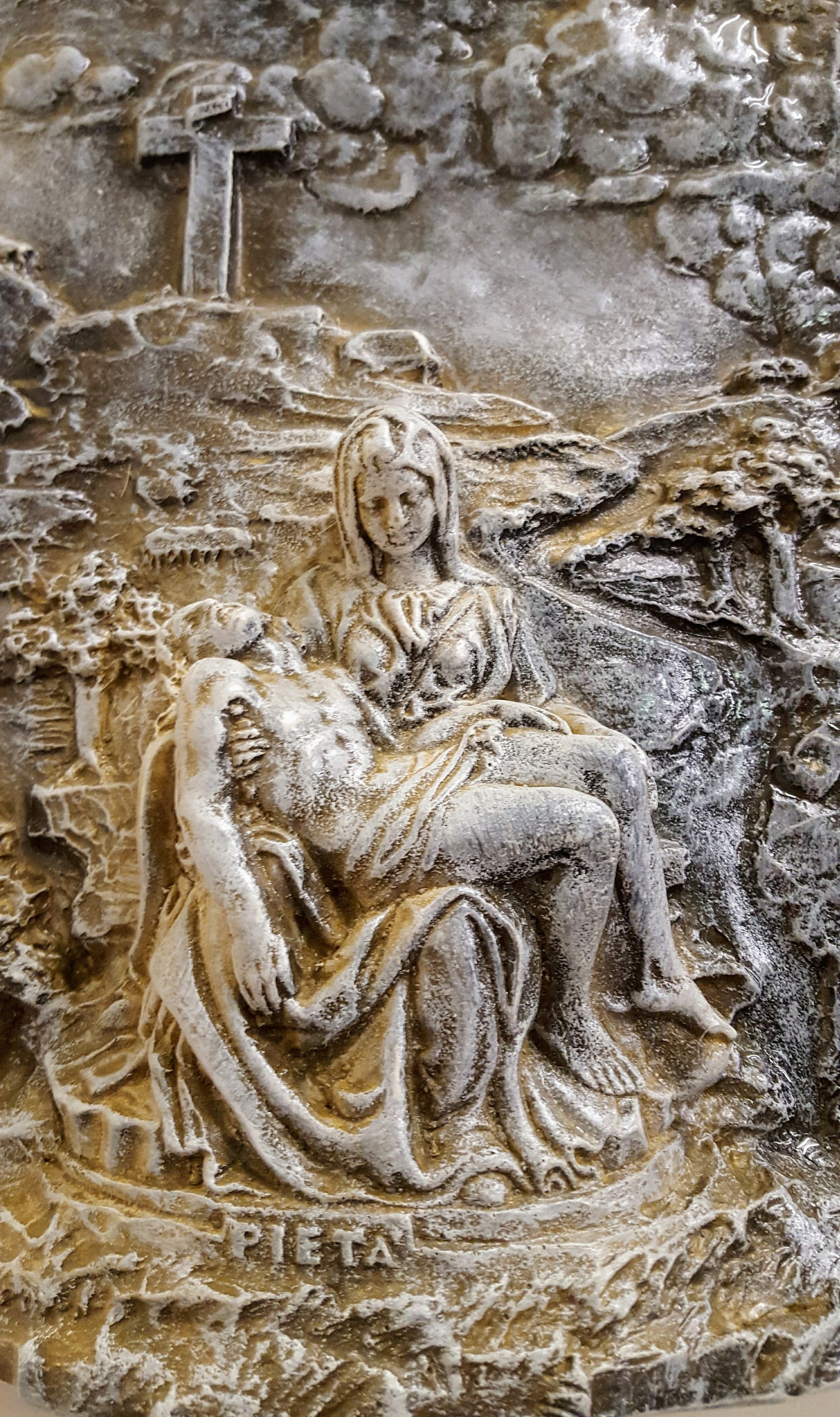 Vintage Sculpture Michelangelo's Pieta Wall Sculpture Mother Mary Jesus ...