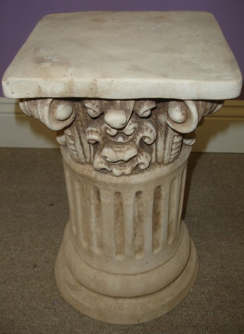 Classic Greek Roman Ornate Column Pedestal Ionic Fluted Home Decor 16 ...