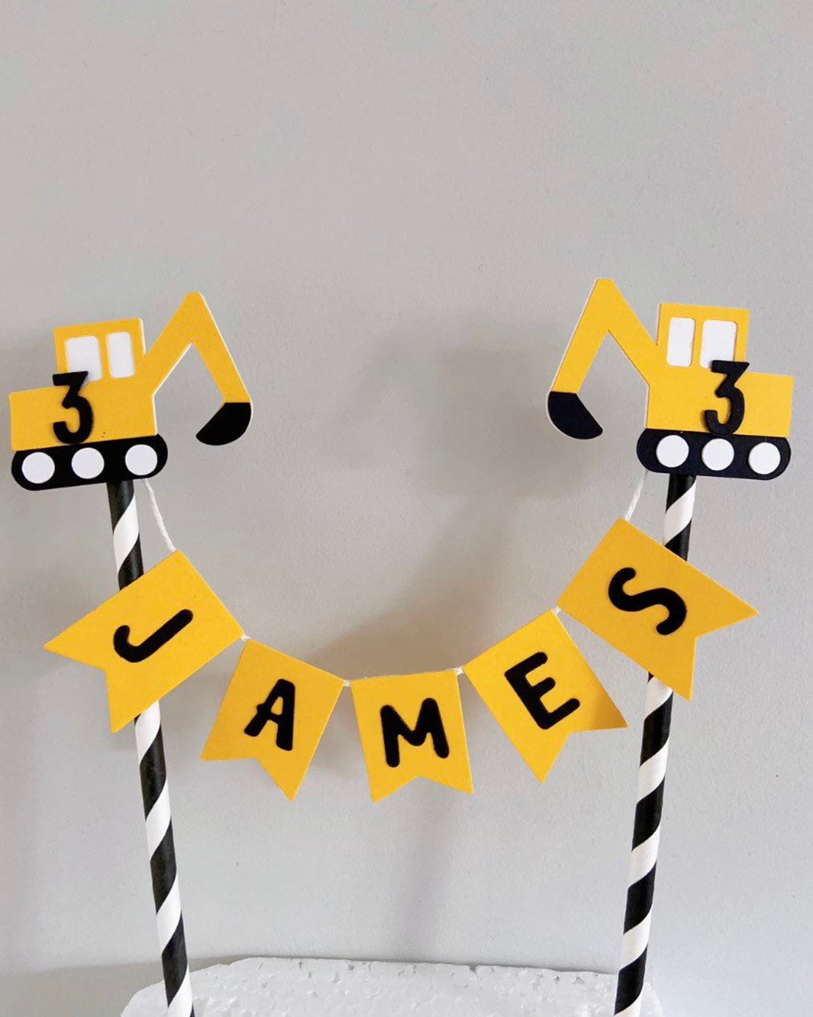 Digger Bunting Cake Topper Boys Digger Truck Cake Topper - Etsy UK
