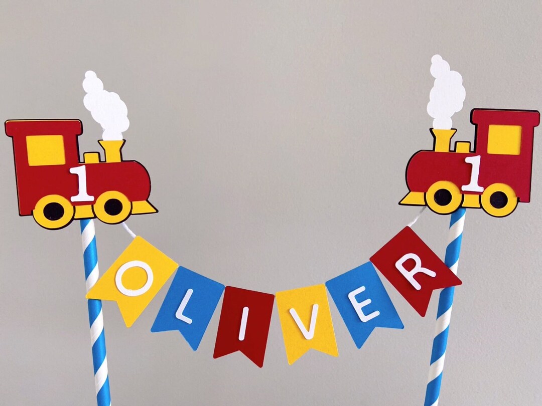 Train Cake Topper, 1st Birthday Train Cake Topper, Train Birthday ...