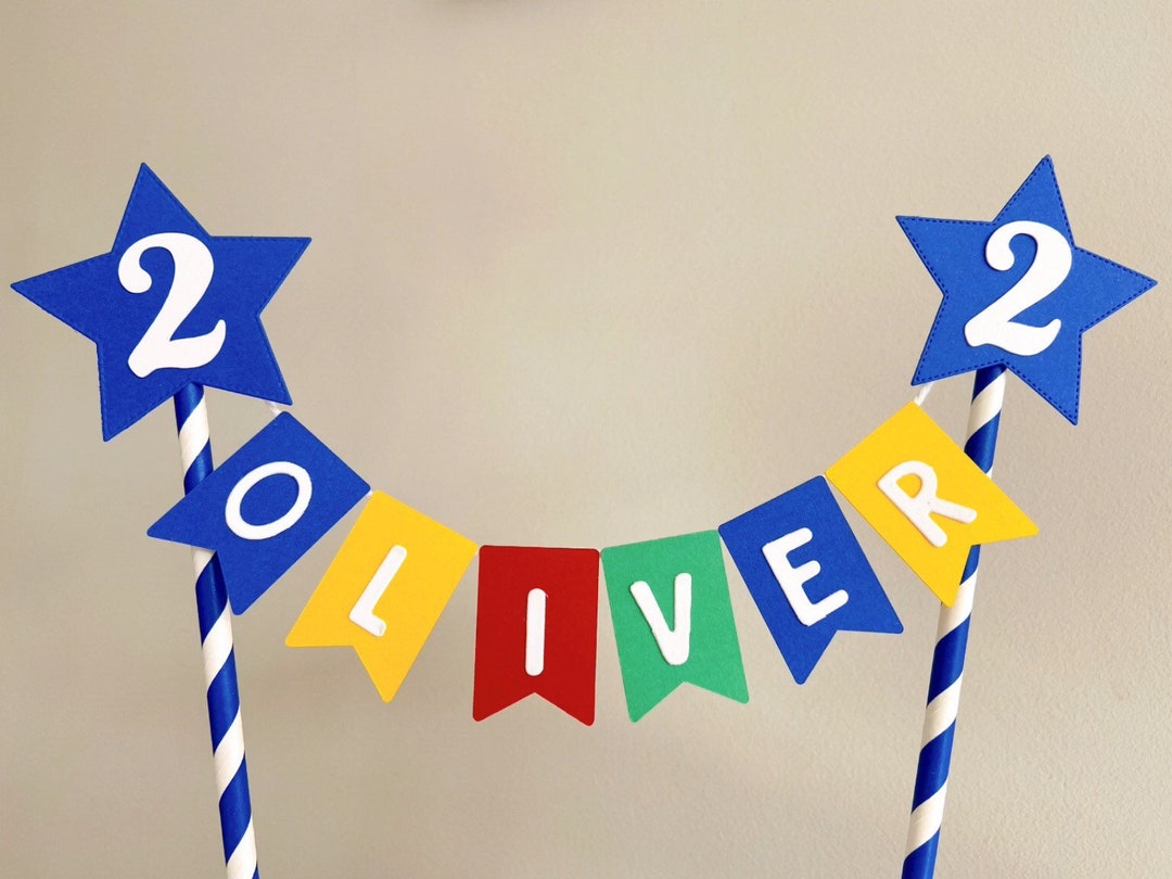 Star Bunting Cake Topper, Birthday Bunting, 1st Birthday Cake Topper ...