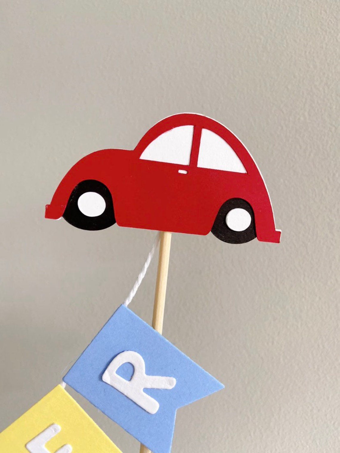 Car Bunting Cake Topper Boys Car Cake Topper Personalised - Etsy UK