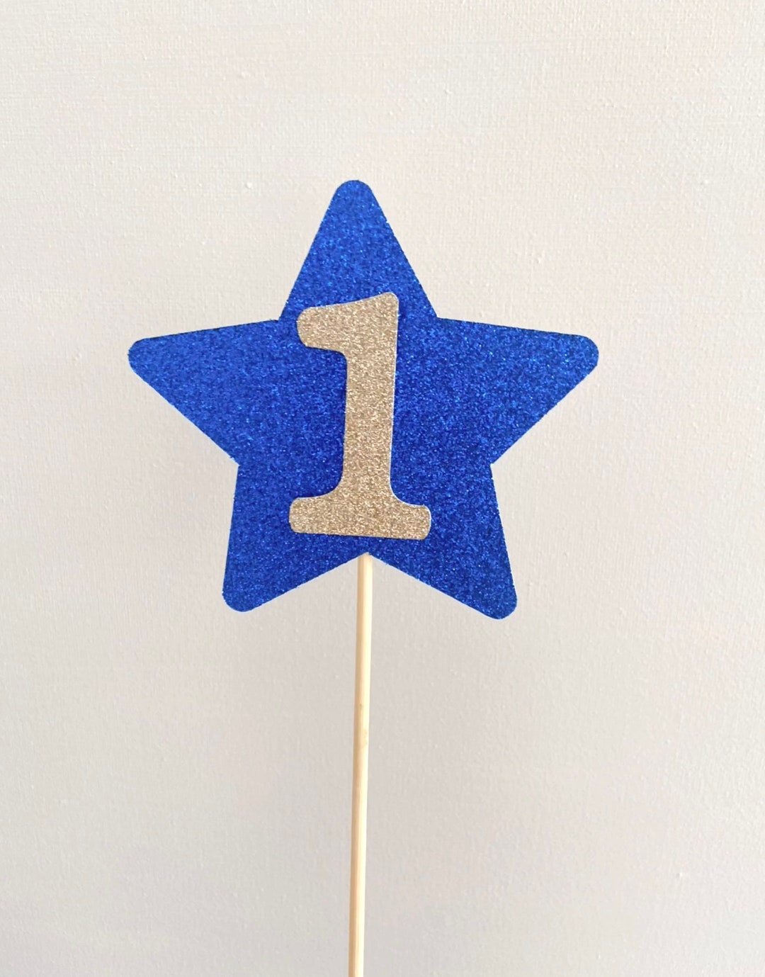 Blue Star Cake Topper, Blue Glitter Star, 1st Birthday Cake Topper ...