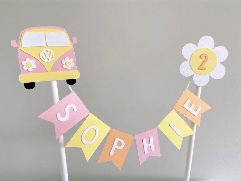 Groovy Bunting Cake Topper 1st Birthday Cake Topper Two - Etsy