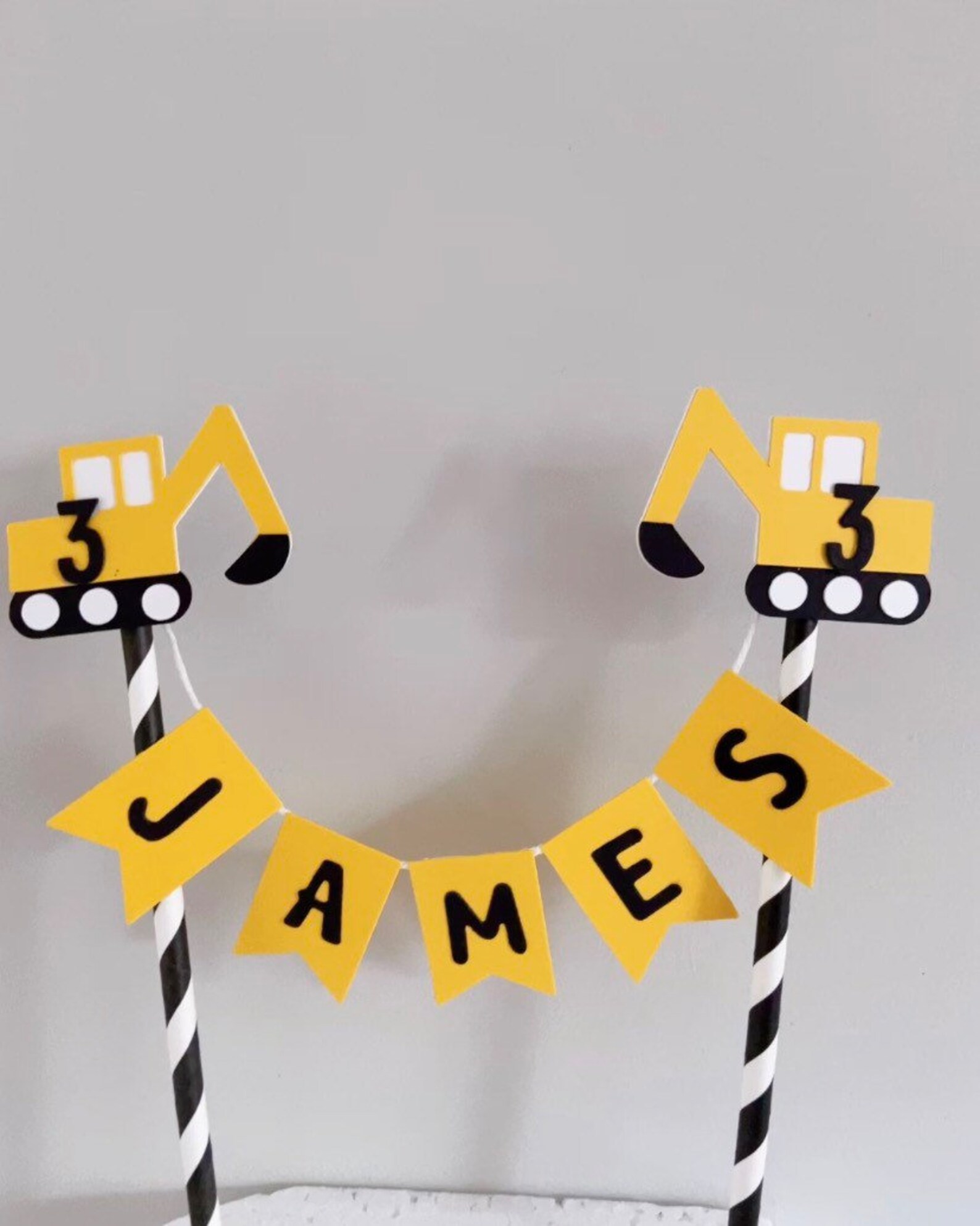 Digger Bunting Cake Topper Boys Digger Truck Cake Topper - Etsy UK