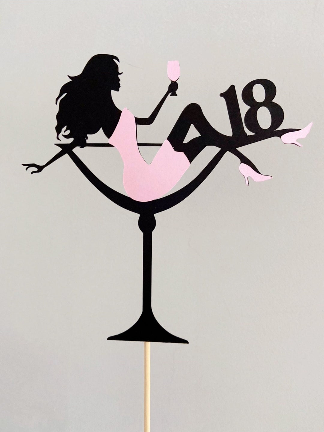 Girl Cake Topper 18th Birthday Cake Topper, Woman in Glass Silhouette ...