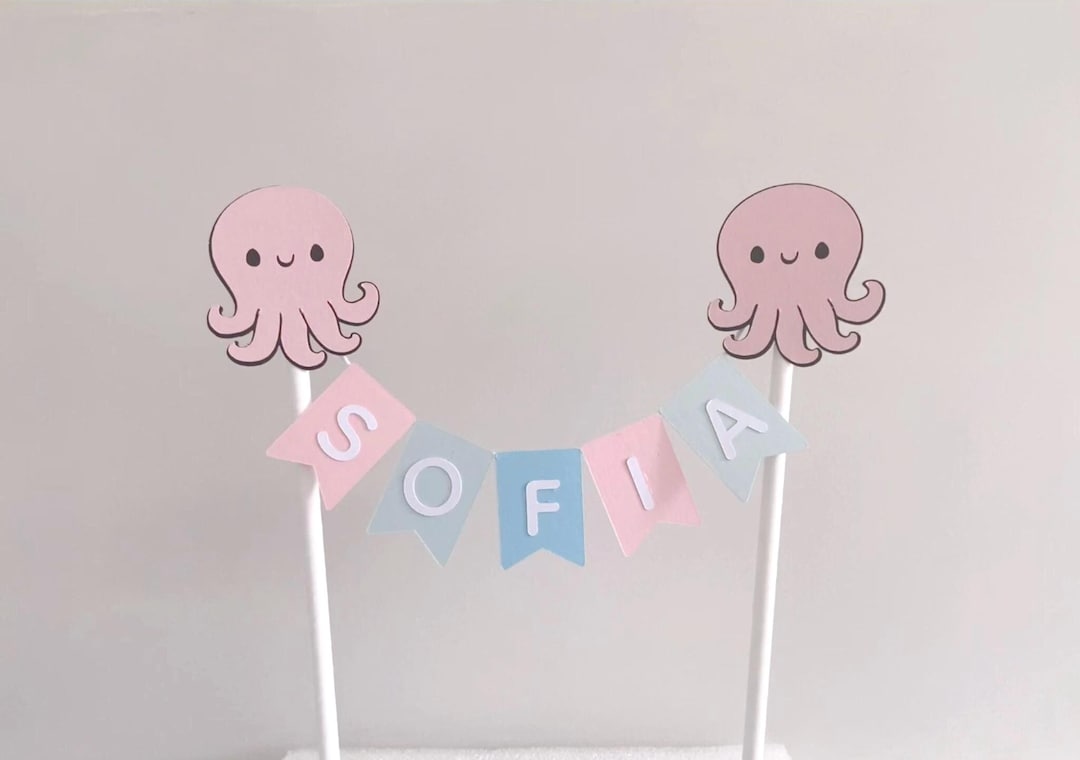 Octopus Birthday Cake Topper Personalised Under the Sea Creature ...