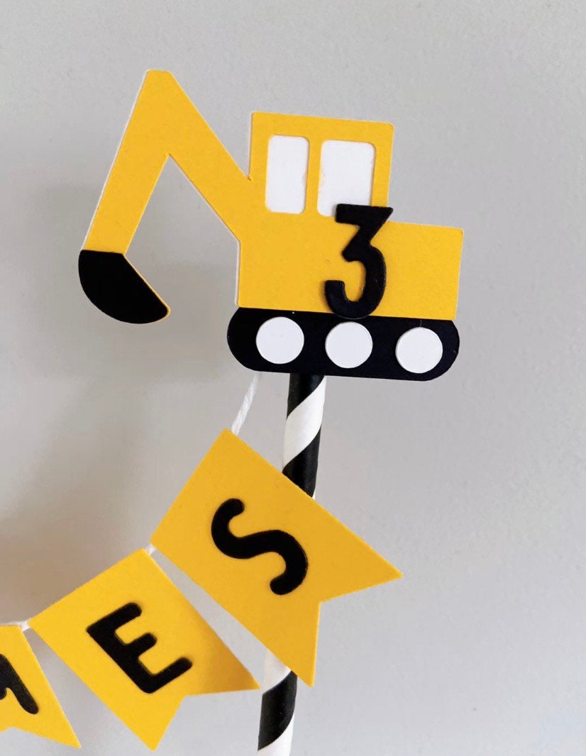 Digger Bunting Cake Topper Boys Digger Truck Cake Topper - Etsy UK