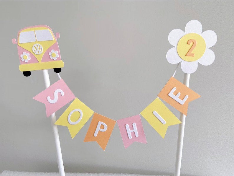 Groovy Bunting Cake Topper 1st Birthday Cake Topper Two - Etsy
