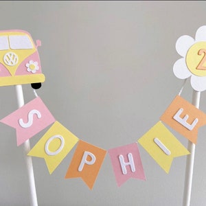 Groovy Bunting Cake Topper, 1st Birthday Cake Topper, Two Groovy Banner ...