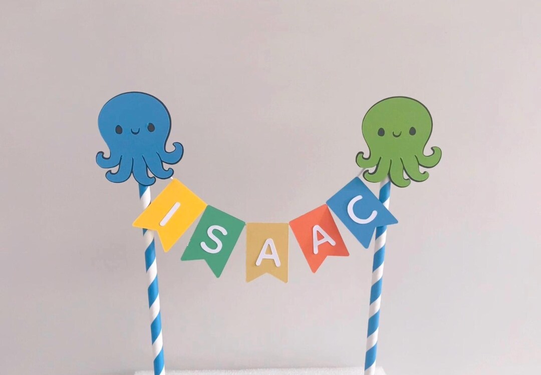 Octopus Birthday Cake Topper Personalised Under the Sea Creature ...