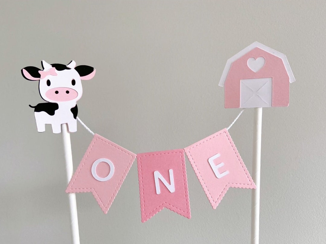 Cow Cake Topper, 1st Birthday Cake Topper, Cow Farm Cake Topper ...