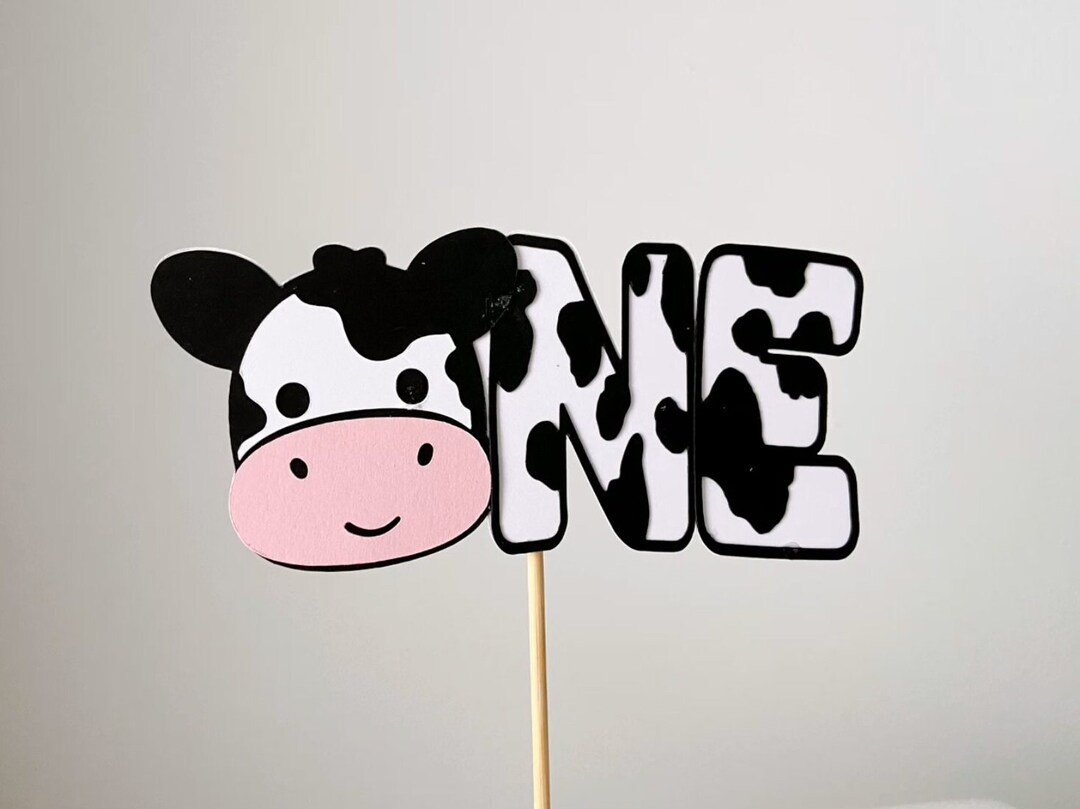 Cow Cake Topper, 1st Birthday Cow Cake Topper, 2nd Birthday Cow Cake ...