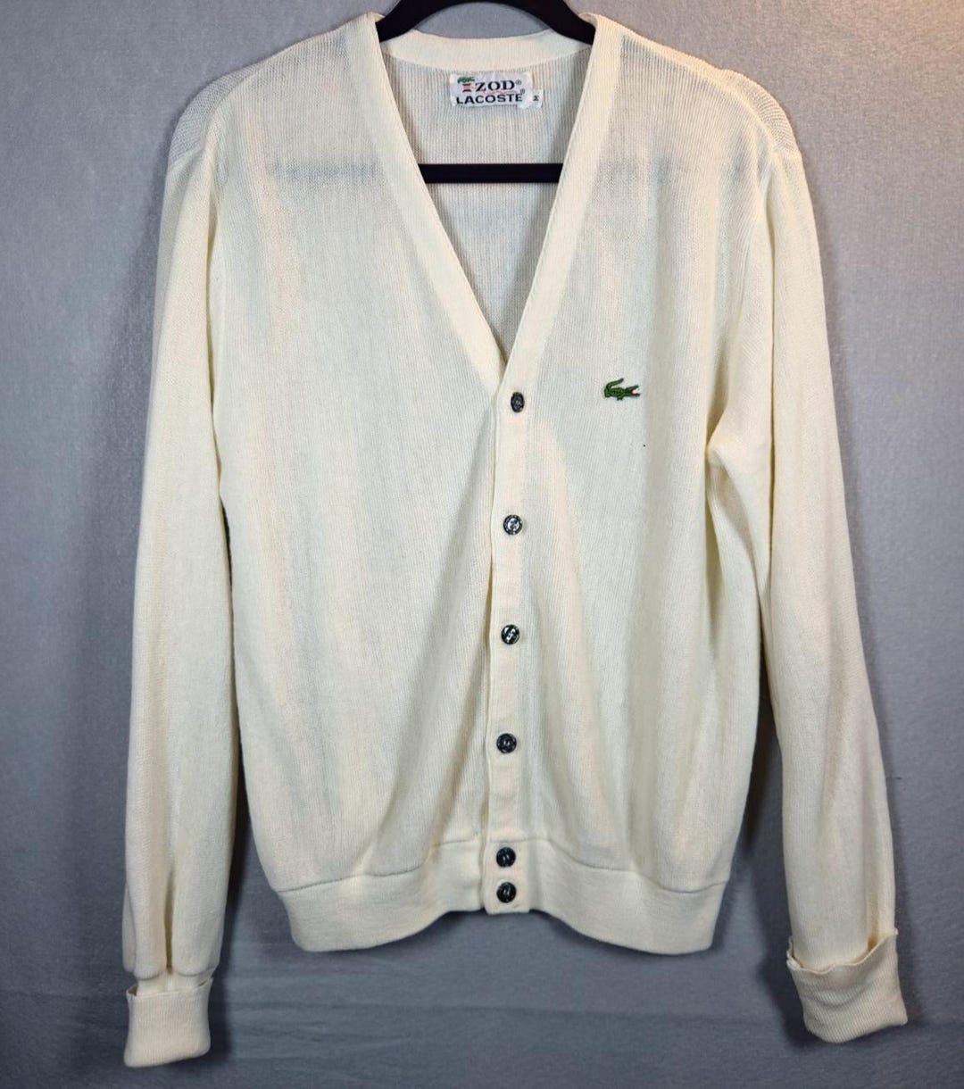 Vintage 80s Lacoste IZOD Cardigan, Cream Croc Logo, Men's M - Etsy