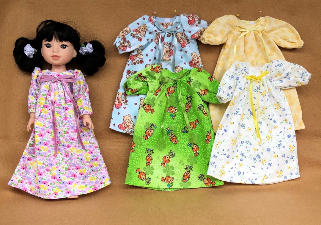 Assorted Adorable Cotton Flannel Print Night Gowns Fitting 14.5 Inch ...