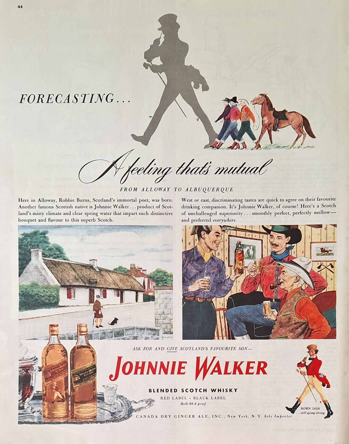 Johnnie Walker Vintage Ad Scotch Whisky Old Advertisement - Etsy