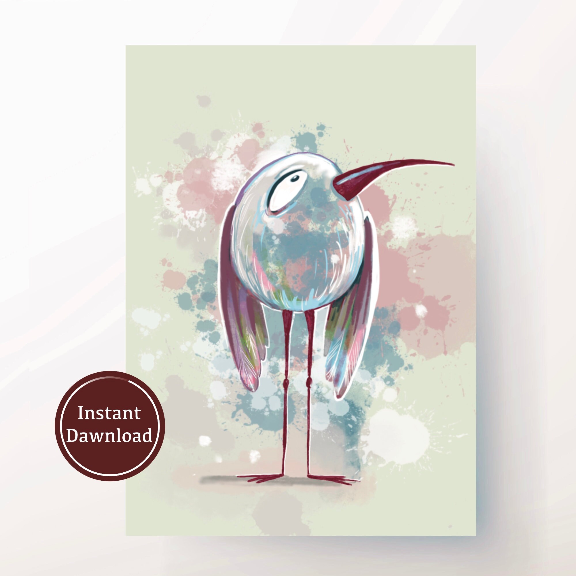 Bird Card, Printable Bird Car for Spring, A Card for Bird Lovers - Etsy