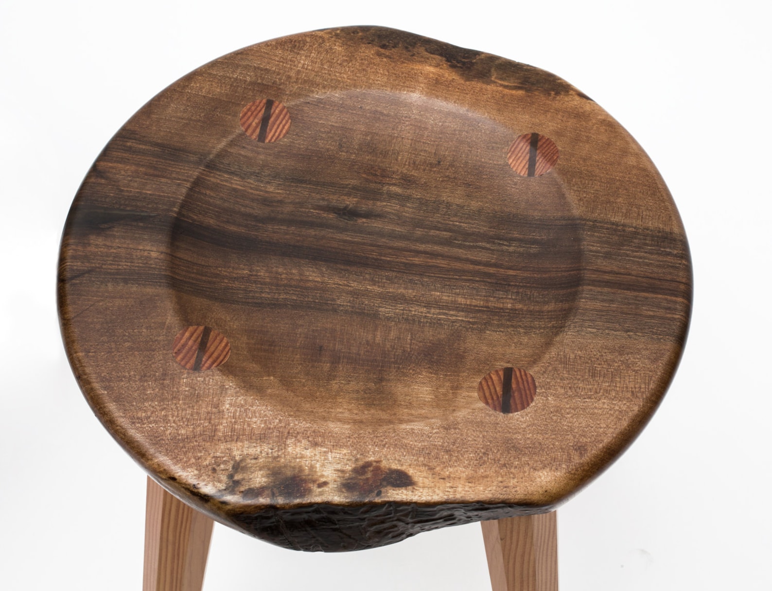 Hearth Stool - Four-legs! - Stool With Scooped Seat, Tapered Octagonal ...