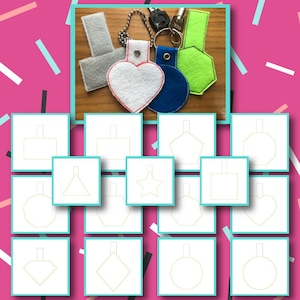 Blank Shapes Key Fobs ITH Embroidery Designs, 15 Included, Machine ...