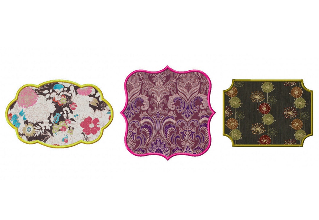 INSTANT DOWNLOAD Applique Frames Three Pack Machine Embroidery Designs ...