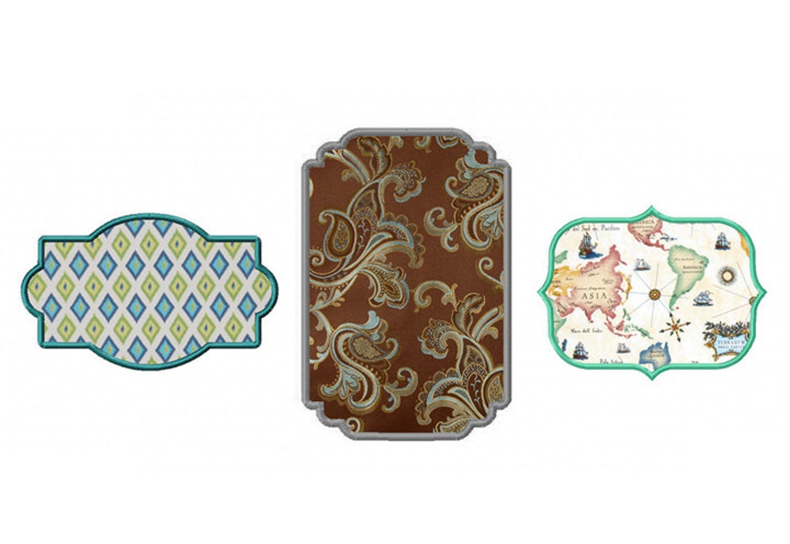 INSTANT DOWNLOAD Applique Frames Three Pack Machine Embroidery Designs ...