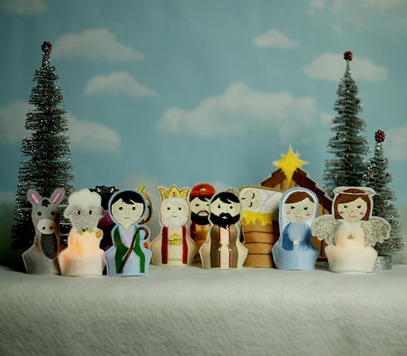 In the Hoop Christmas Nativity Set Tea Light Cover Set - Etsy