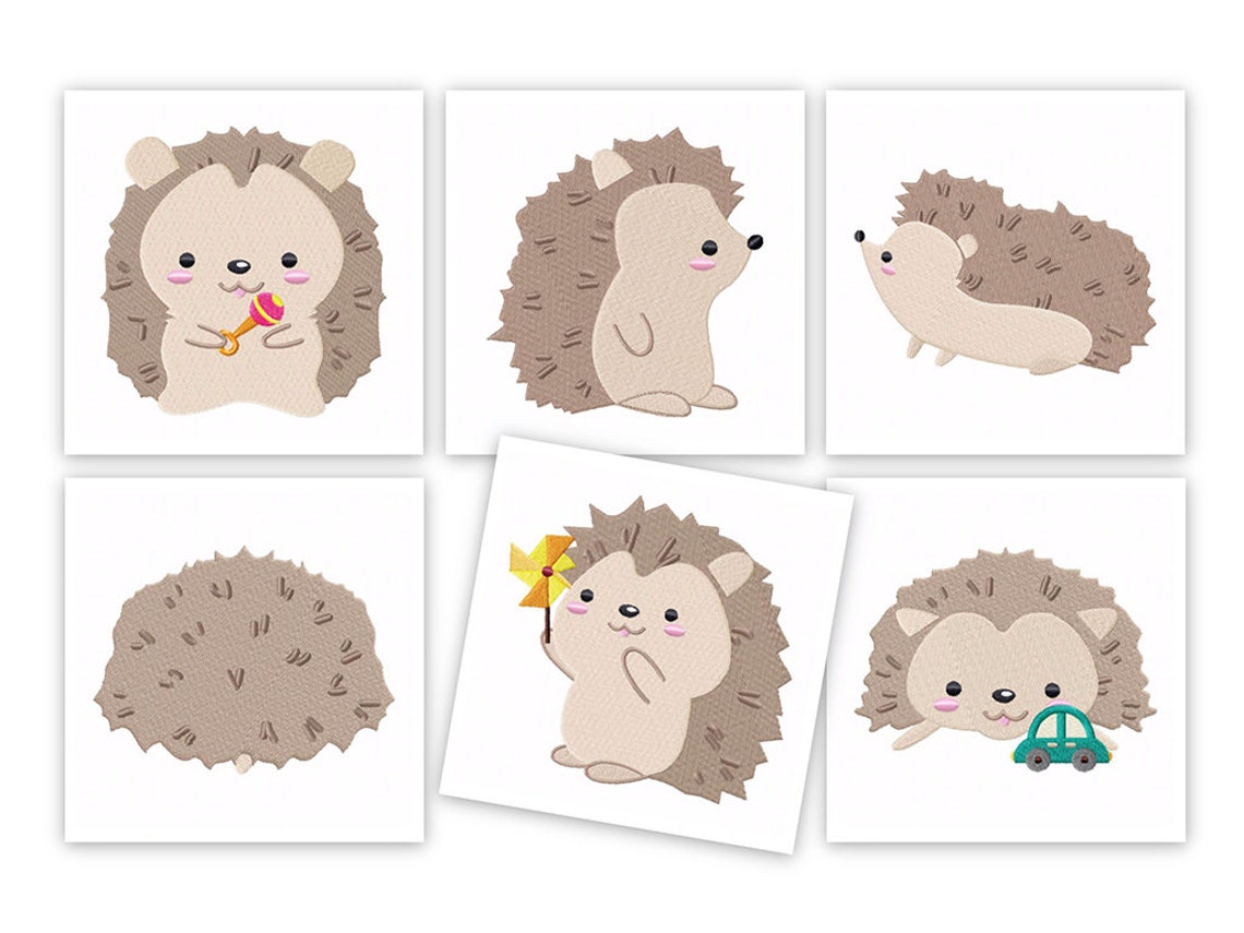 Happy Hedgehog Machine Embroidery Designs Pack Machine - Etsy