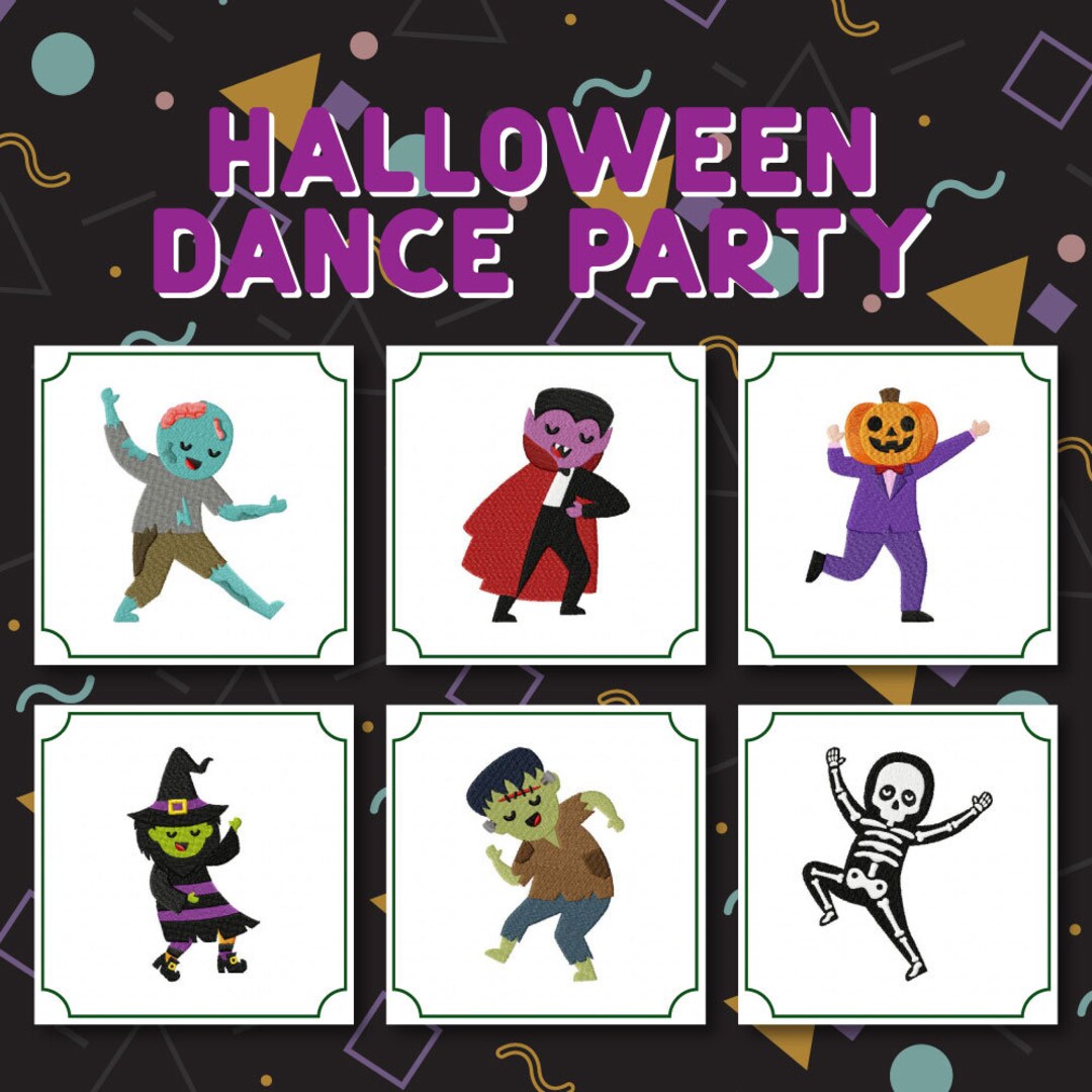 Monster Dance Party Embroidery Designs, 6 Included, Machine Embroidery ...