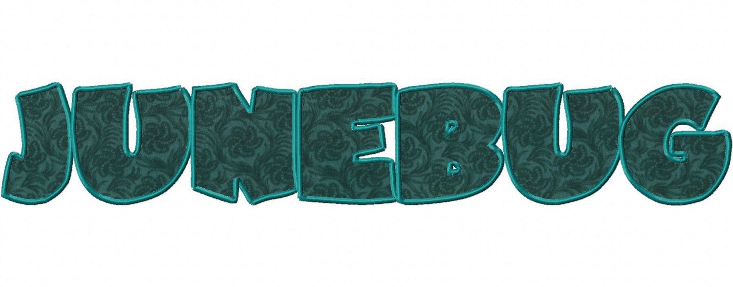 INSTANT DOWNLOAD Junebug Machine Embroidery Applique Font Set - Etsy