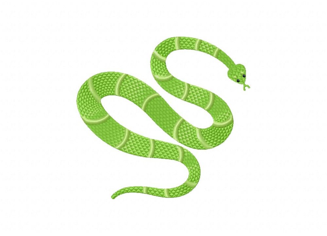 Green Snake Embroidery Designs, Machine Embroidery, Brother PES DST ...