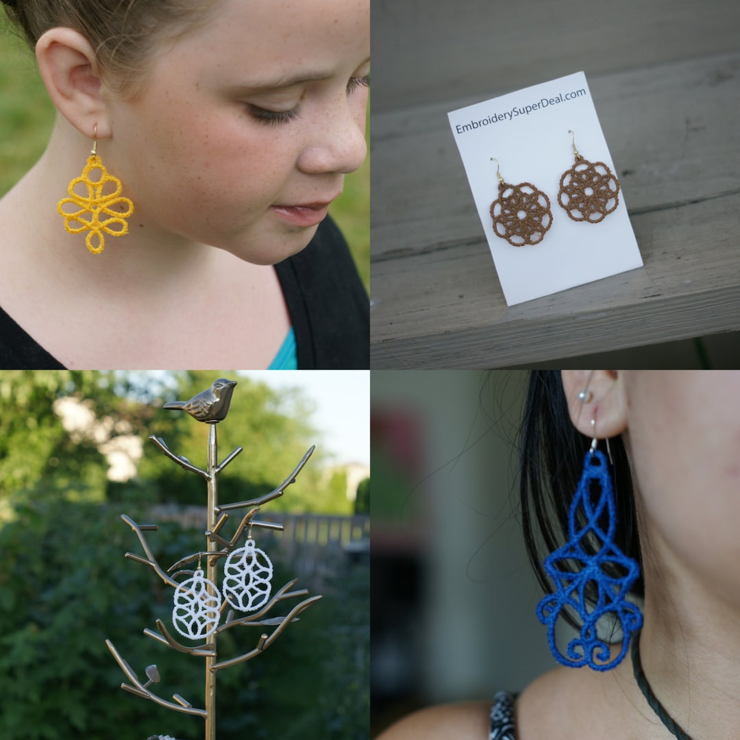 Machine Embroidery Designs Stunning in the Hoop Earrings - Etsy