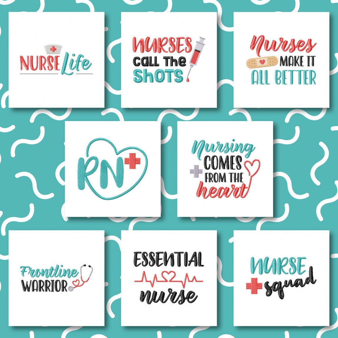 Nurse Life Embroidery Designs, 8 Included, Machine Embroidery, Brother ...
