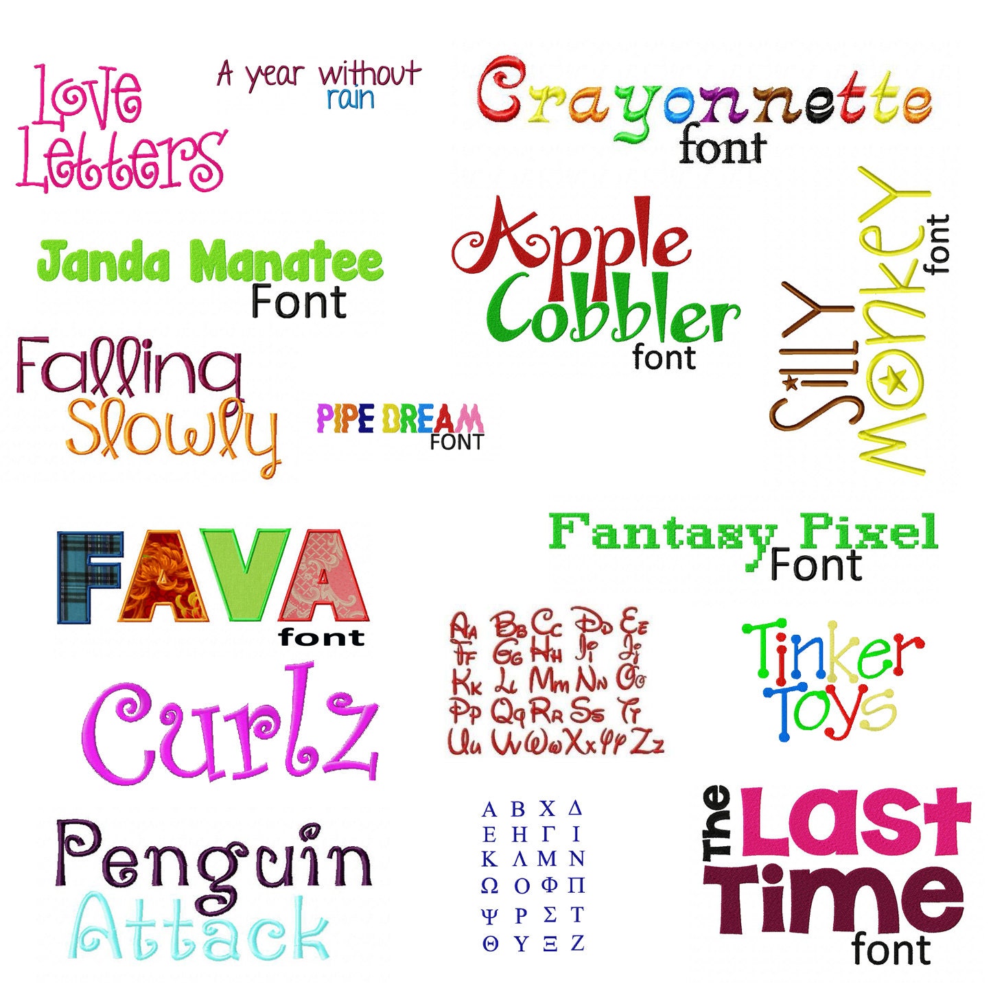 Special Buy 50 of My Best Machine Embroidery Font Sets for the Crazy ...