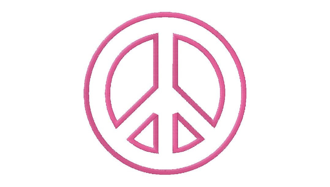 Peace Sign Embroidery Design, Machine Embroidery, Brother PES DST & All ...